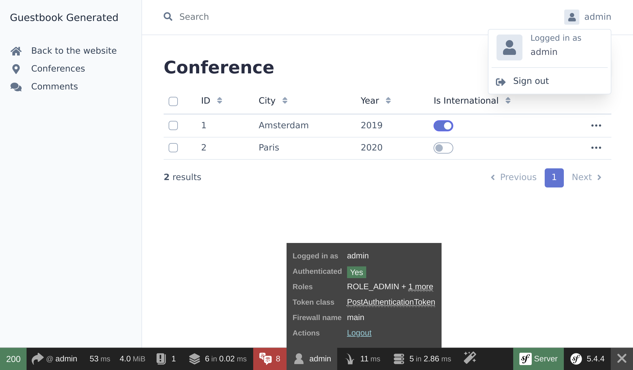 Sécuriser l'interface d'administration (Symfony 5.4 Docs)