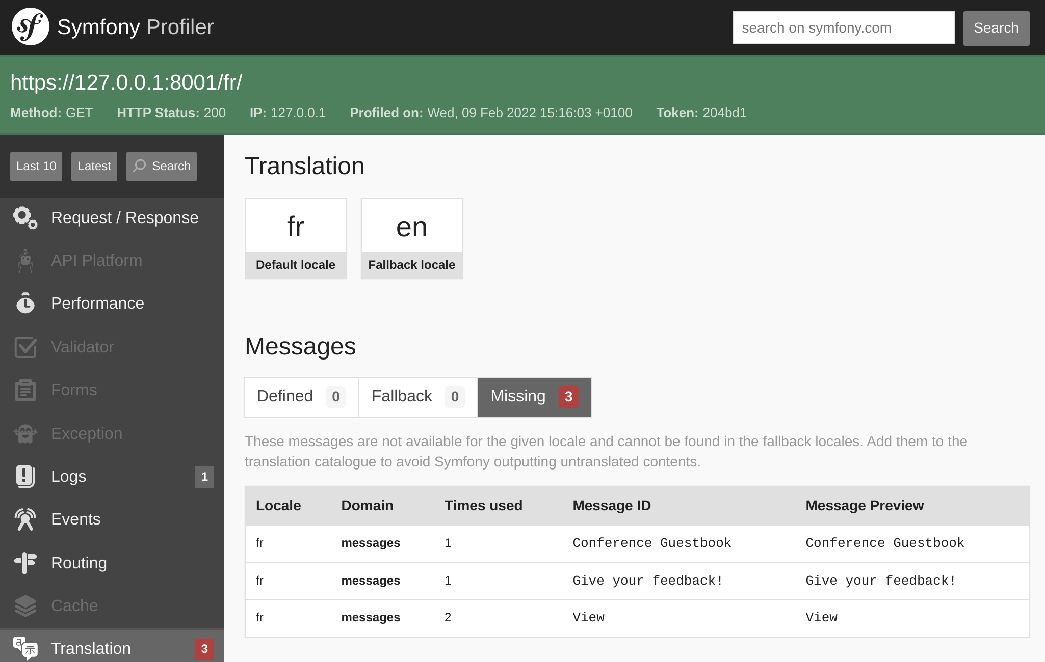 Localiser une application (Symfony Docs)