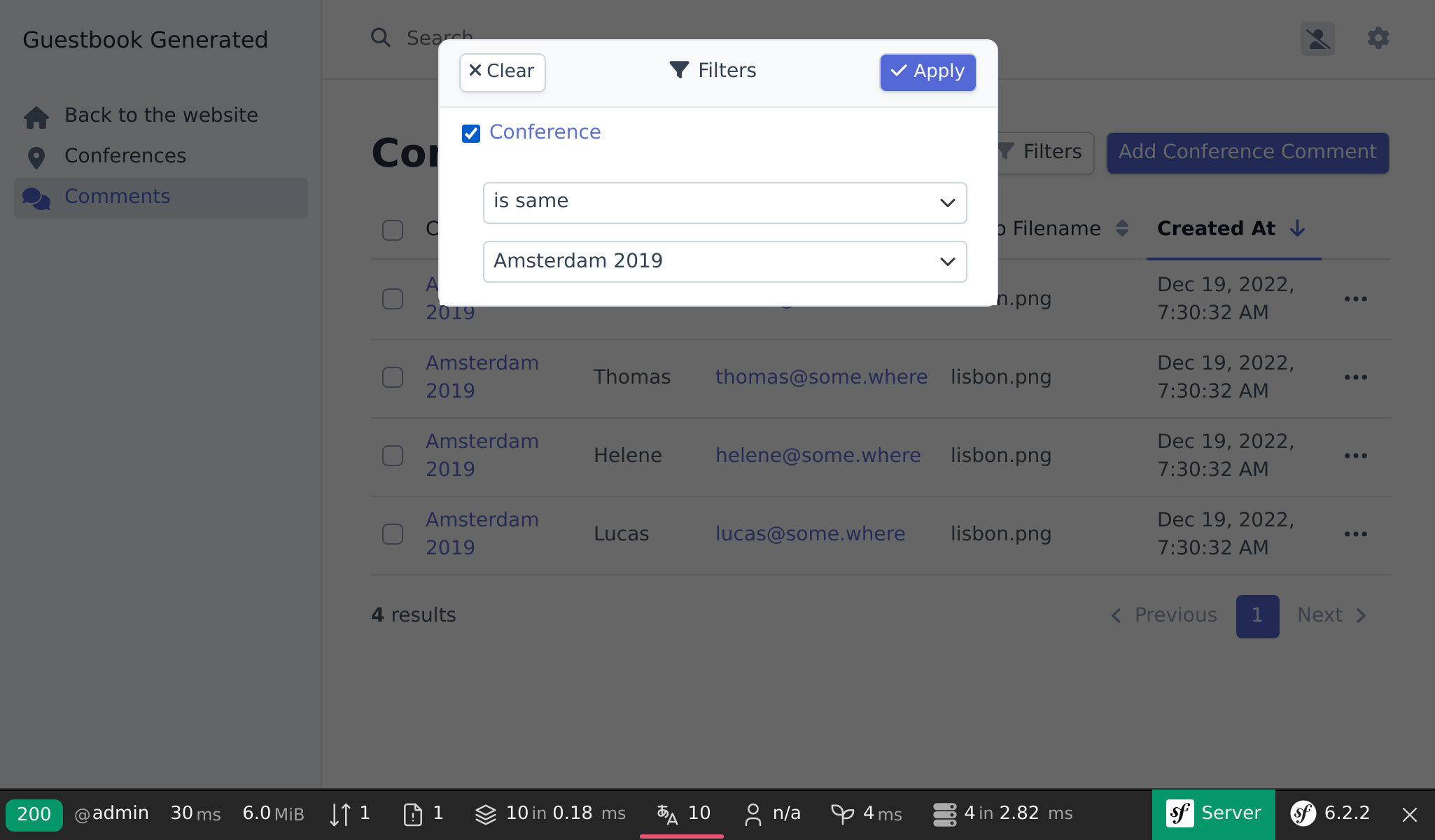 Setting up an Admin Backend (Symfony Docs)