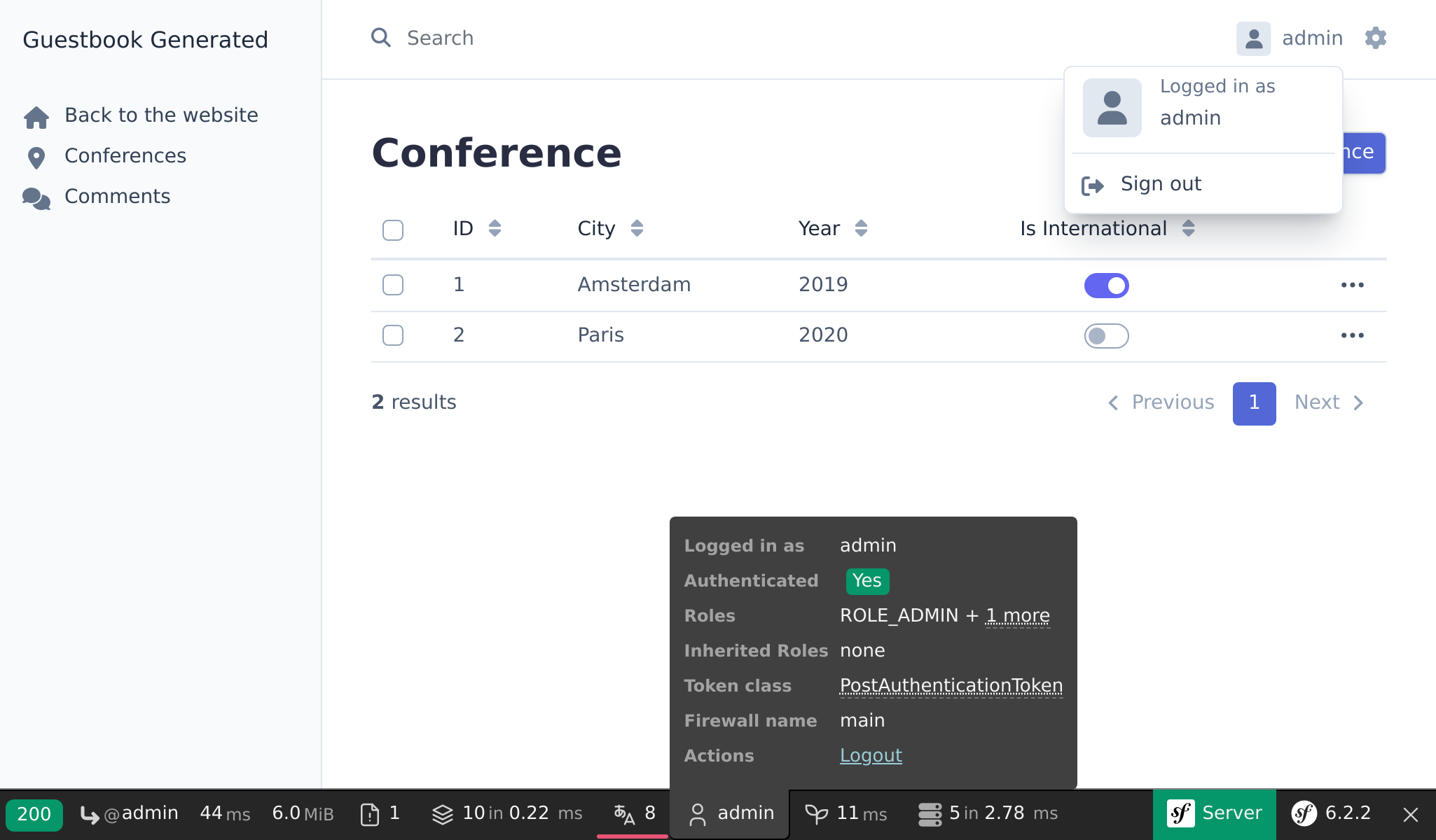 Защита административной панели (Symfony 6.2 Docs)