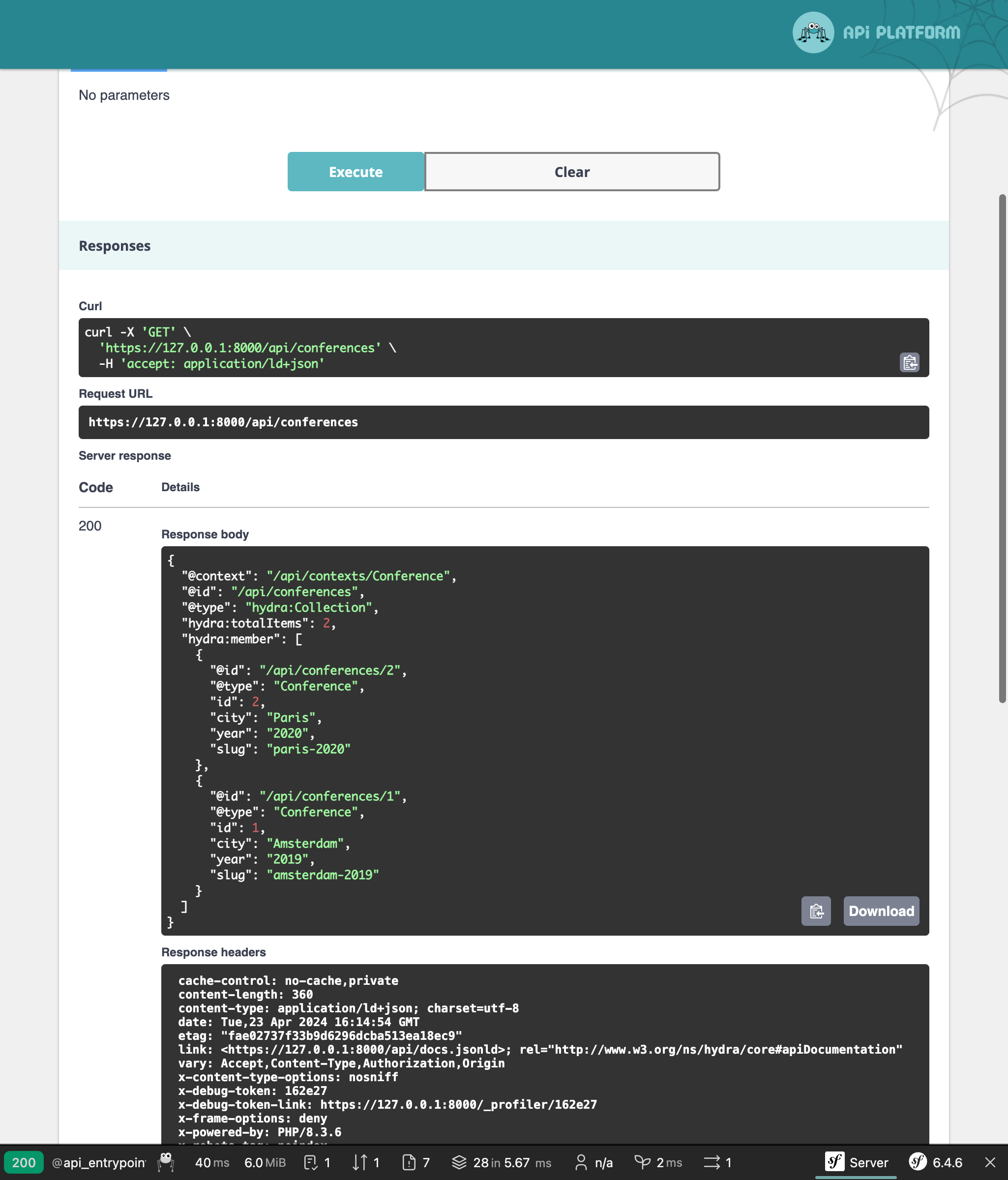 Exposer une API avec API Platform (Symfony Docs)