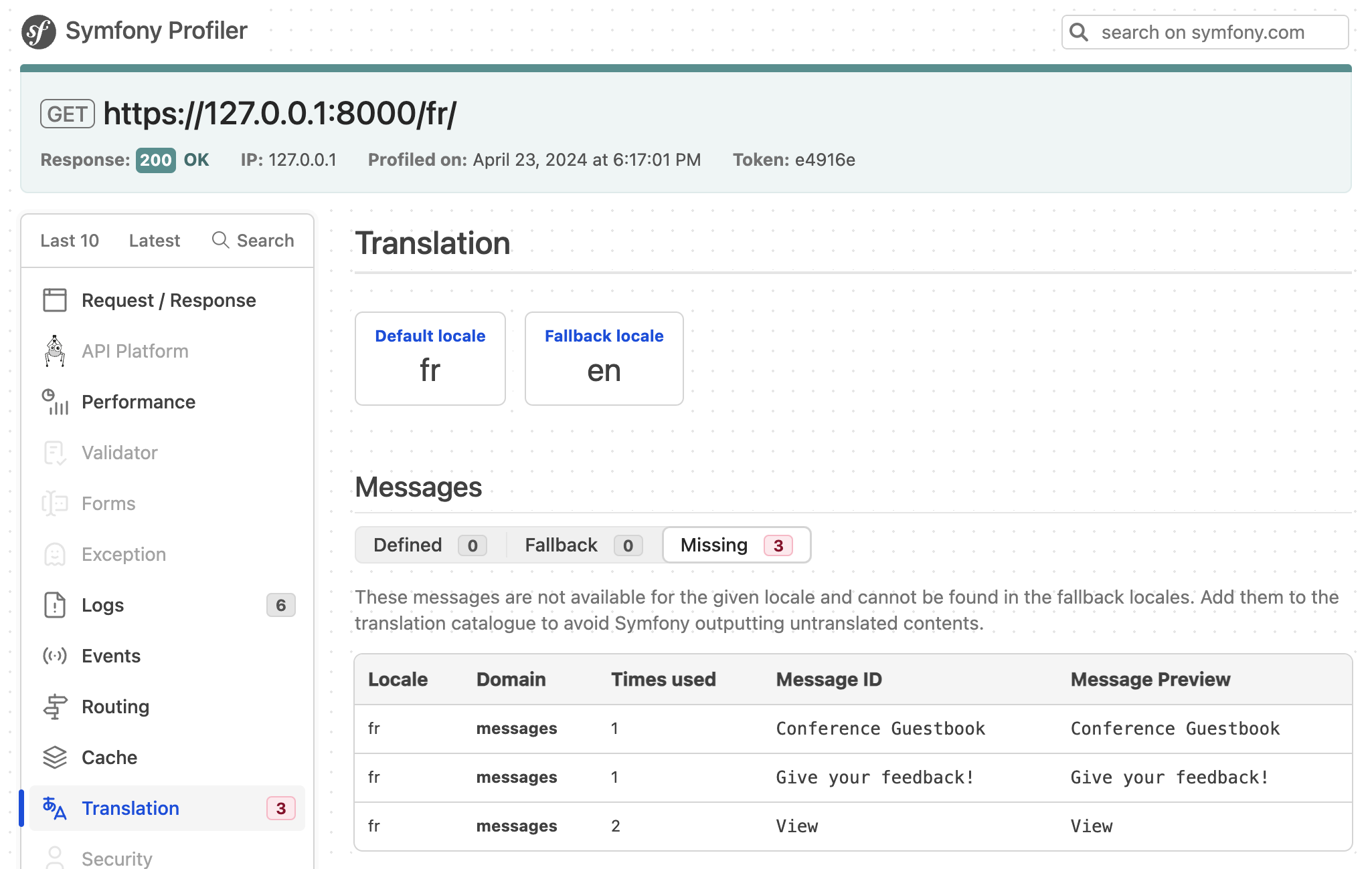 アプリケーションをローカライズする (Symfony 6.4 Docs)